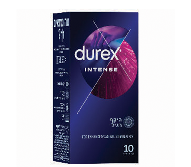 Durex Intense Condom with Ribbed & Dotted Texture and Extra Lubricant ...